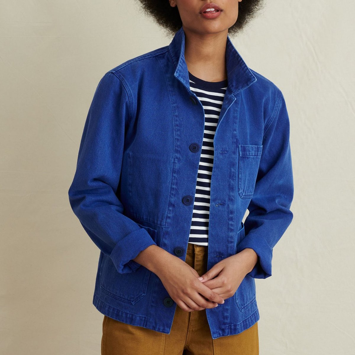 Alex Mill Britt Recycled Denim Work Jacket - Cobalt | Garmentory
