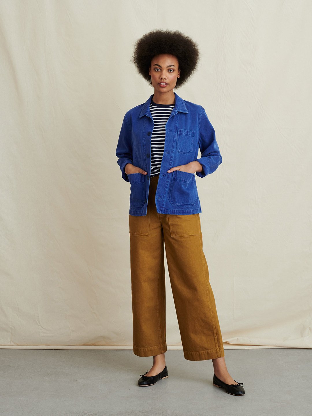 Alex Mill Britt Recycled Denim Work Jacket - Cobalt | Garmentory