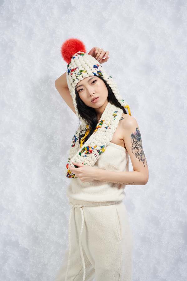 Mischa Lampert lego scarf - Cream | Garmentory