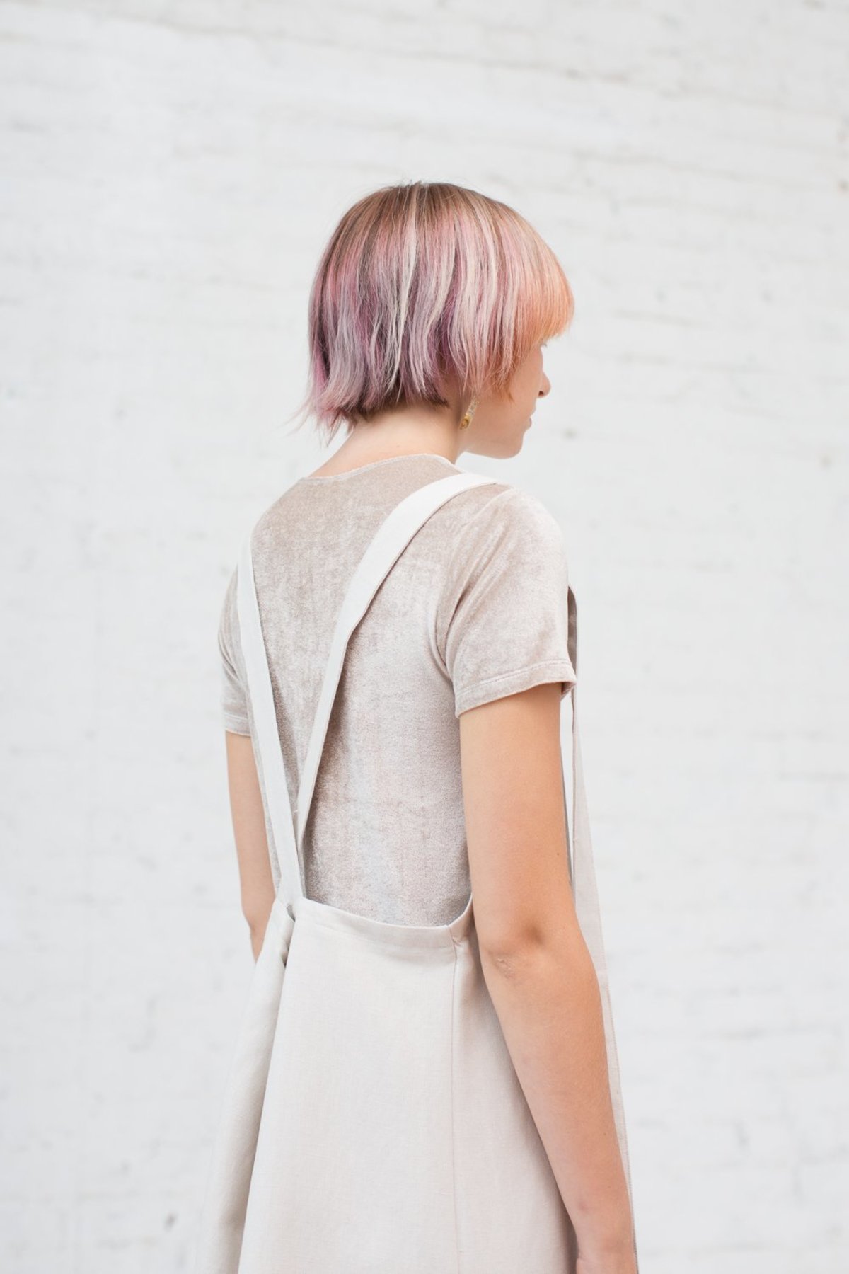 Baserange Duffy Overall Dress in Beige | Garmentory