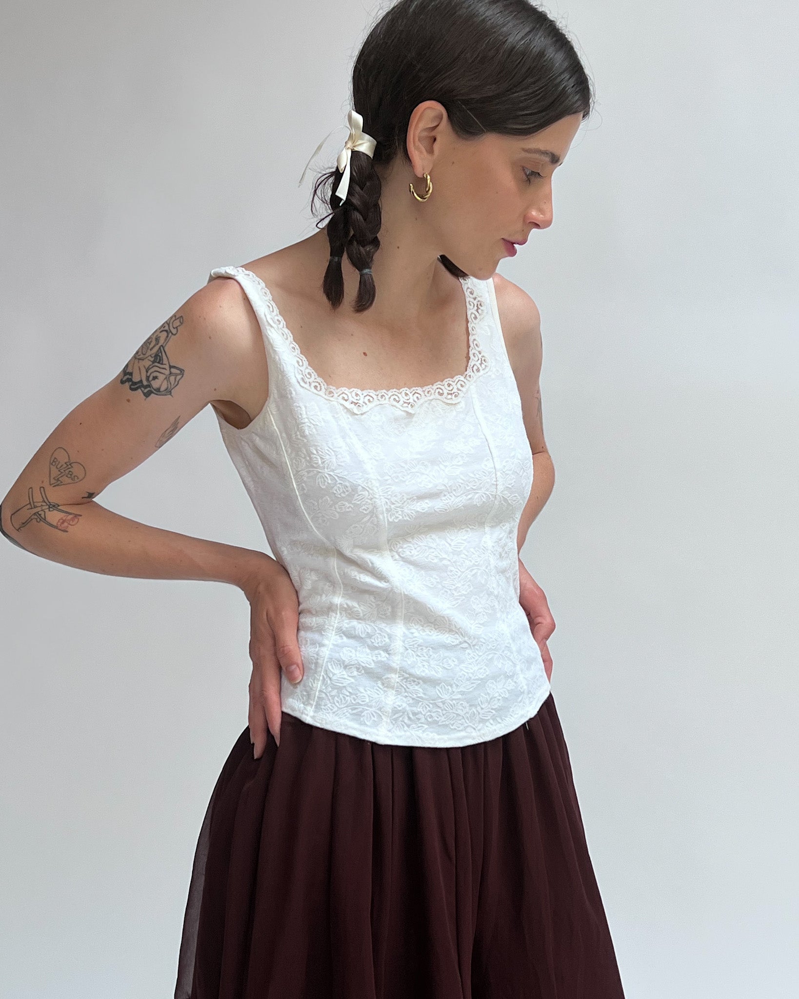 Embossed Bodice - White | Garmentory