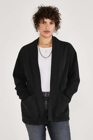 ética Mattia Mixed Media Jacket - Black Beauty | Garmentory