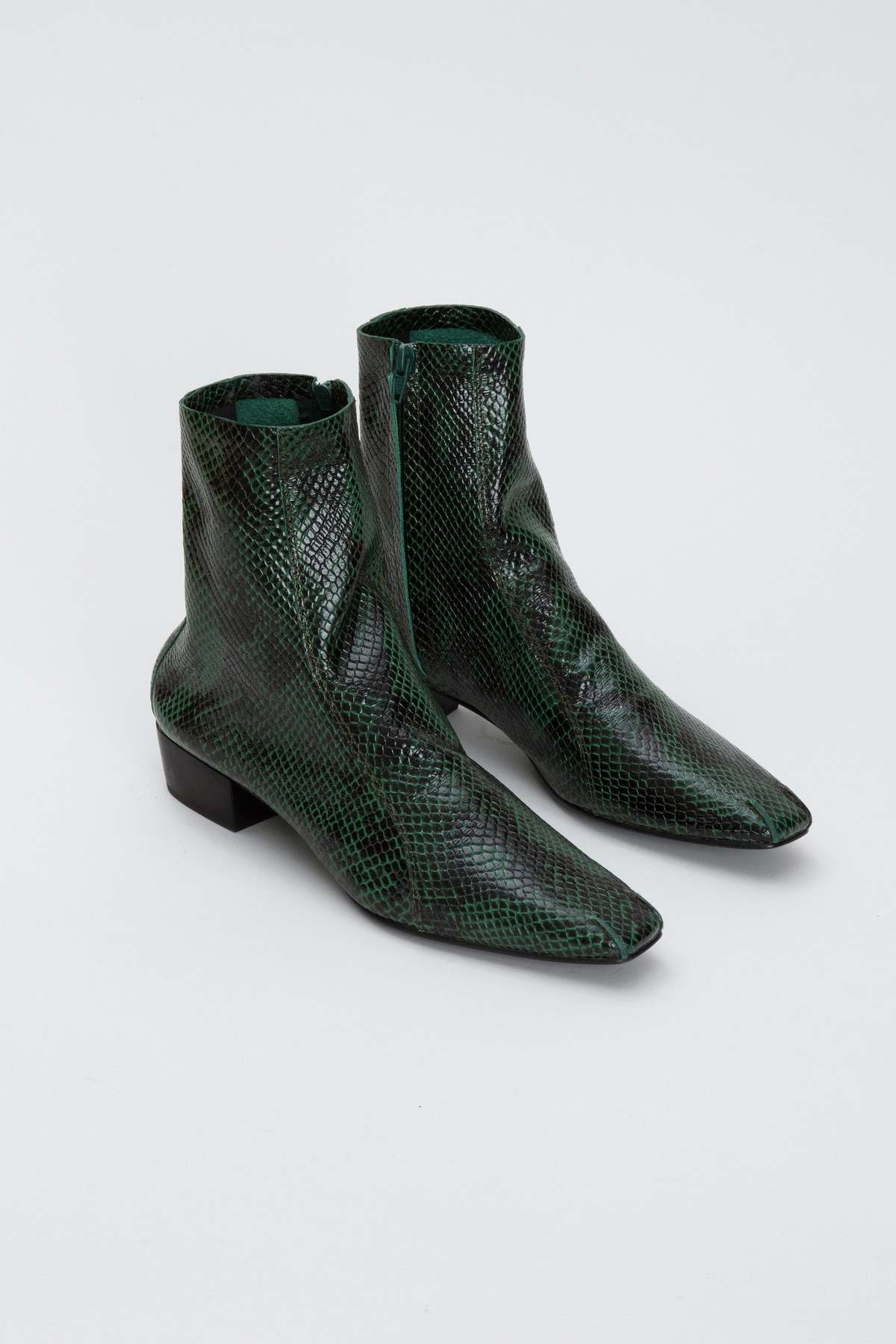 Rachel Comey Leather Cove Boot - Green Snake Print | Garmentory