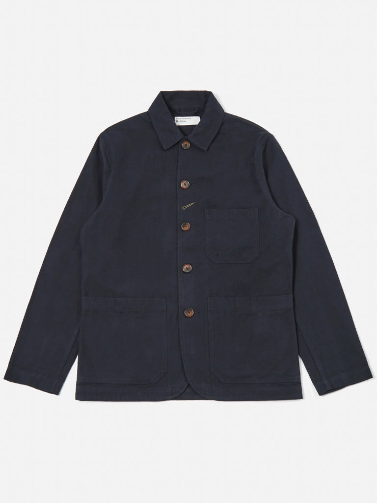 Universal Works Bakers Nebraska Cotton Chore Jacket - Black | Garmentory
