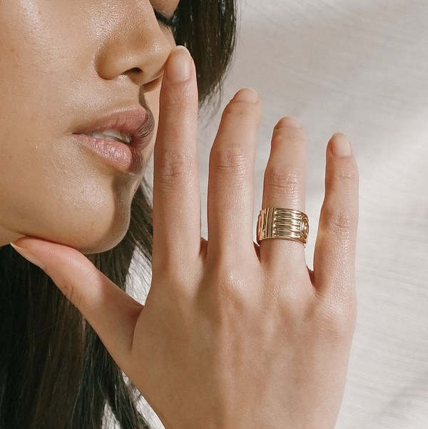 LINDSEY LEWIS Chloe Ring - Gold | Garmentory