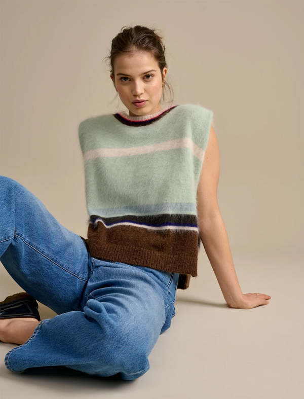 Bellerose Datum Vest Sweater - Mint | Garmentory