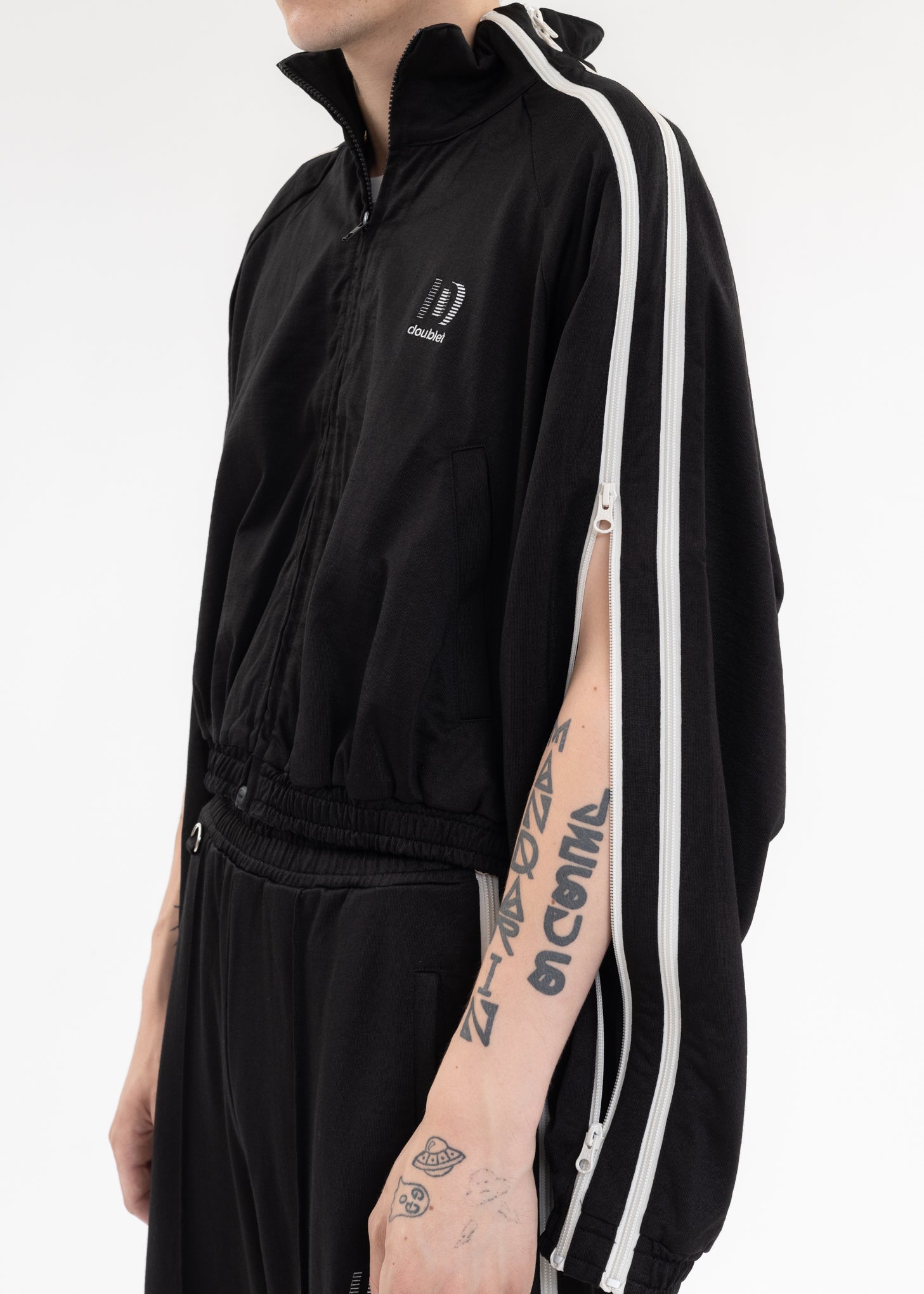 Doublet Zip Up Track Jacket - Black | Garmentory