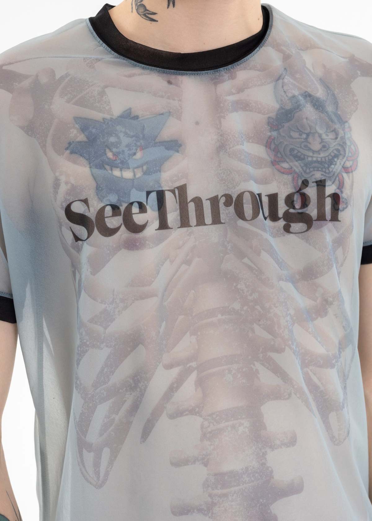 Doublet See-through Print T-shirt - Light Blue | Garmentory