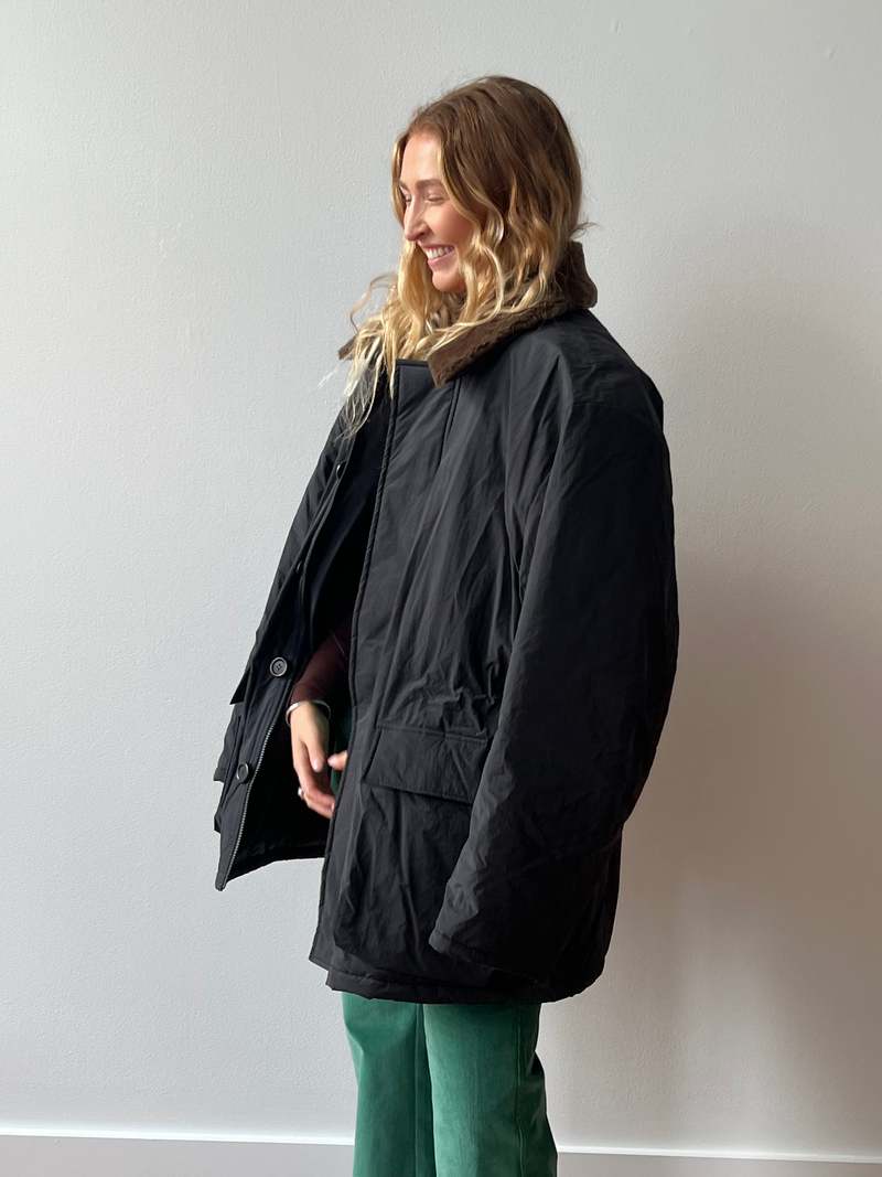 AMOMENTO Padded Safari Jumper - Black | Garmentory