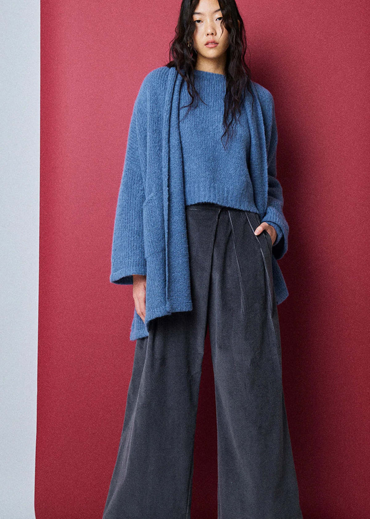 Atelier Delphine Haori Baby Alpaca Coat - Slate | Garmentory