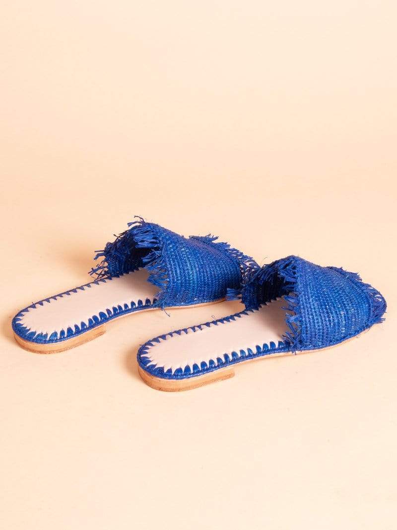 Ocelot Market Raffia Sandal - Blue | Garmentory