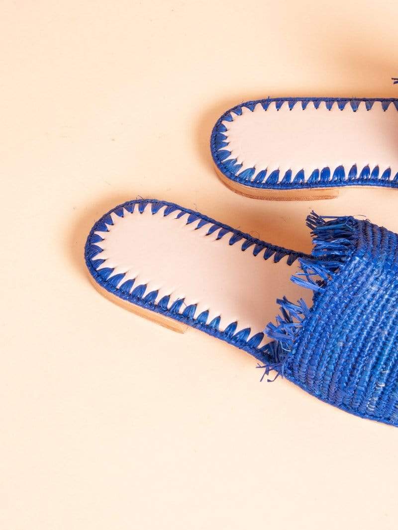 Ocelot Market Raffia Sandal - Blue | Garmentory