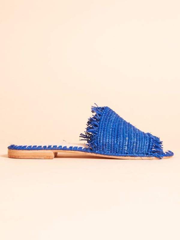 Ocelot Market Raffia Sandal - Blue | Garmentory