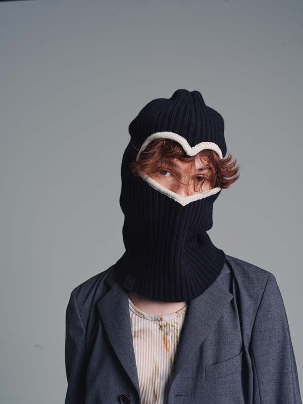 LOEWE Wool Heart Balaclava - Black/White | Garmentory