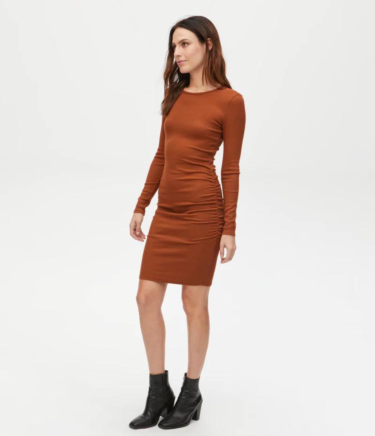 Michael Stars Jordan Ruched Mini Dress - Rustique | Garmentory
