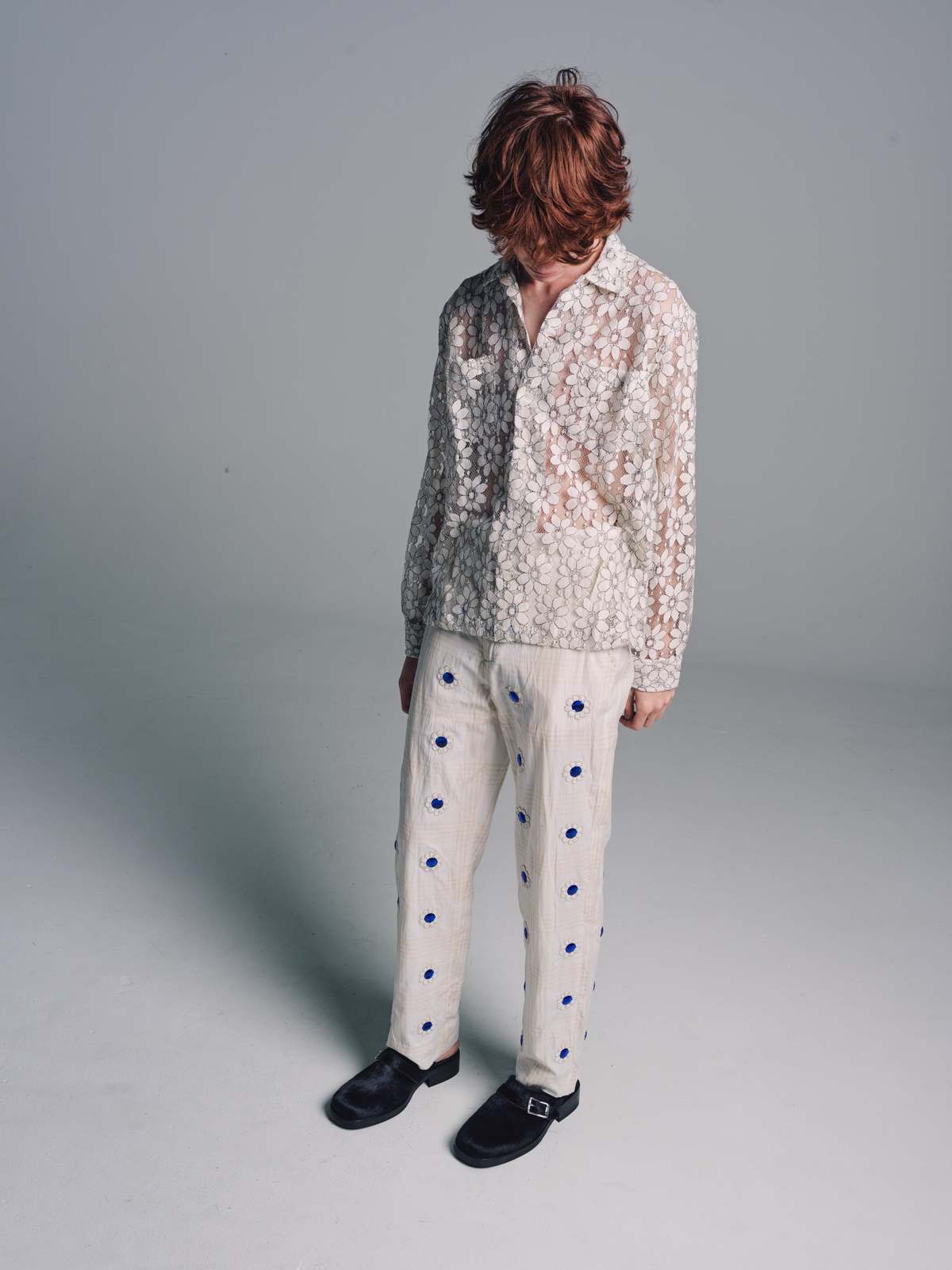 BODE Daisy Lace Long Sleeve Shirt - White | Garmentory
