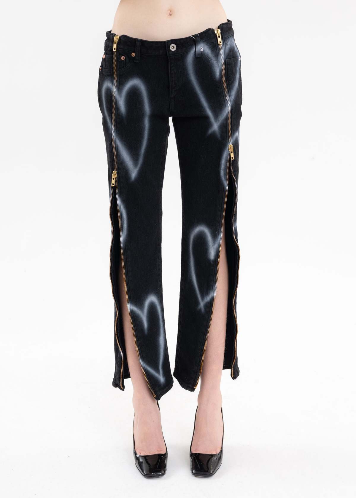 Doublet ZIP UP STRETCH DENIM PANTS - Black | Garmentory