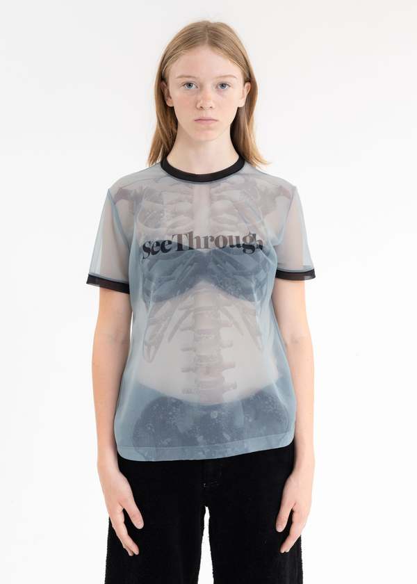 Doublet SEE-THROUGH PRINT T-SHIRT - Light Blue | Garmentory