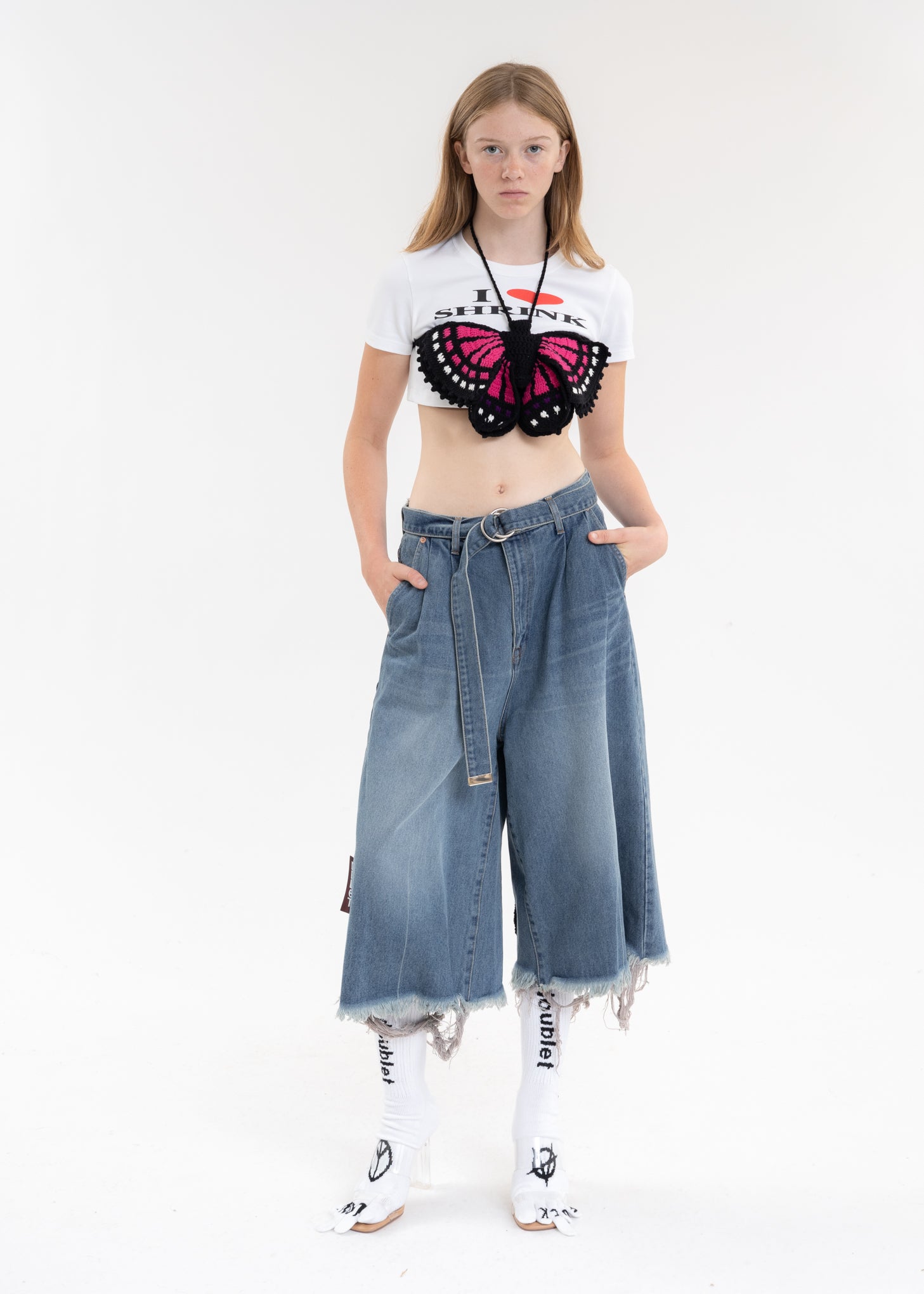 Doublet HAND-CROCHET BUTTERFLY TOPS - Pink | Garmentory