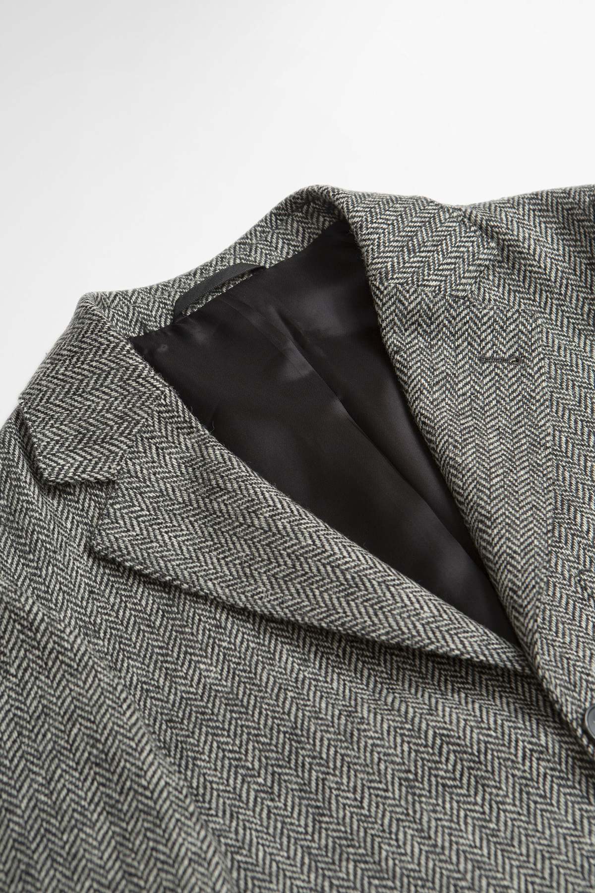 Officine Generale Archer Italian Herringbone Wool Jacket - White/Dark Grey | Garmentory