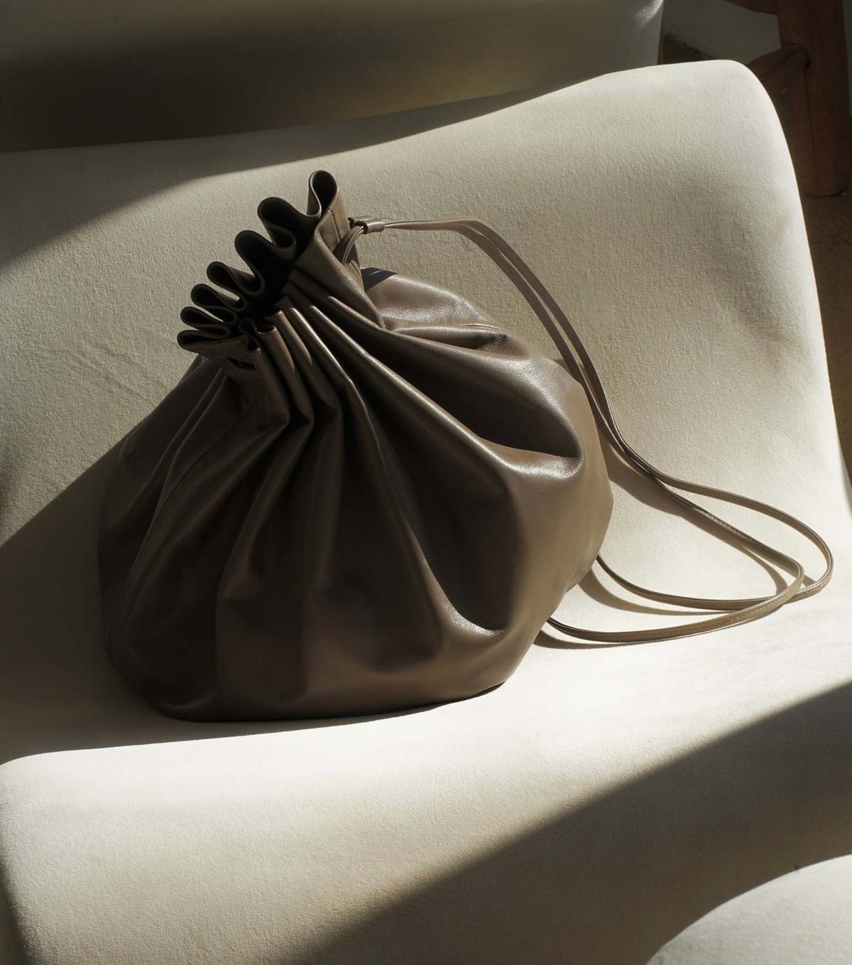 Modern Weaving Pleated Balloon Bag - Earth | Garmentory