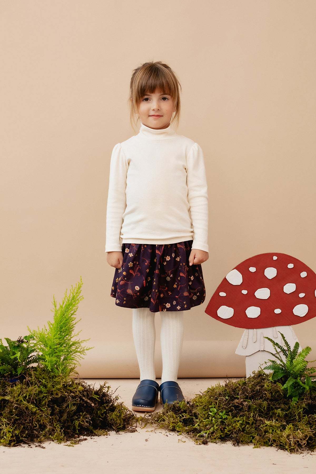 Kids Petits Vilains Josephine Mini Skirt - Swedish Meadow Plum | Garmentory