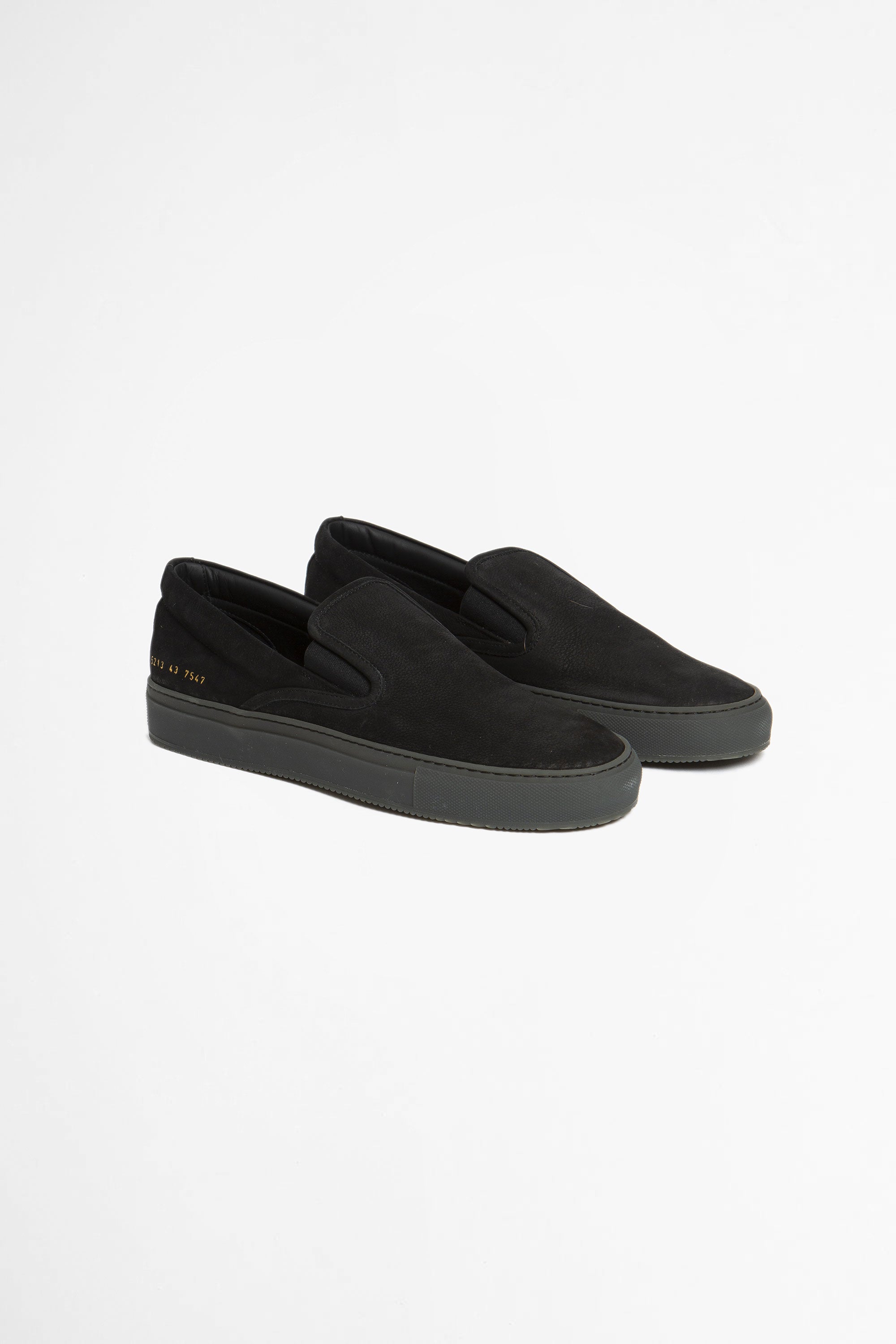 Common Projects Slip On In Leather Black | Garmentory
