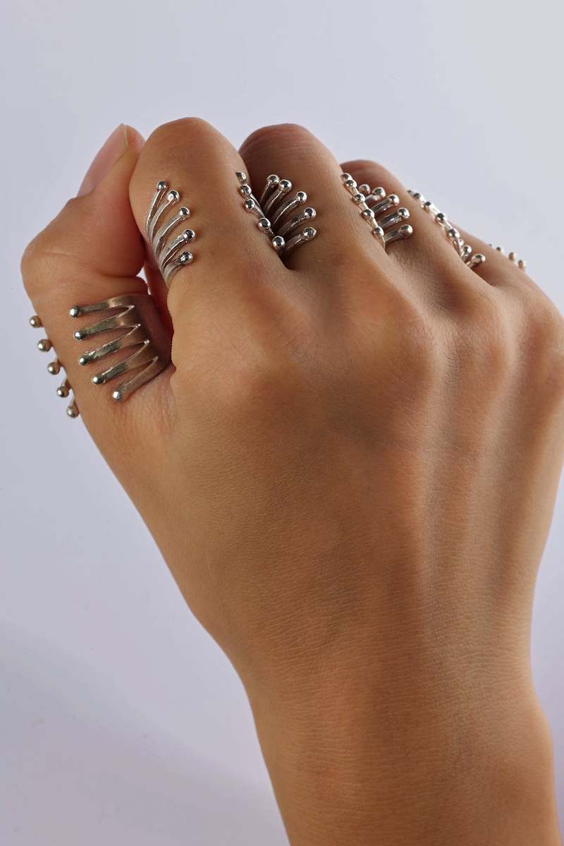 Spylxn Sterling Trap Ring - Silver | Garmentory