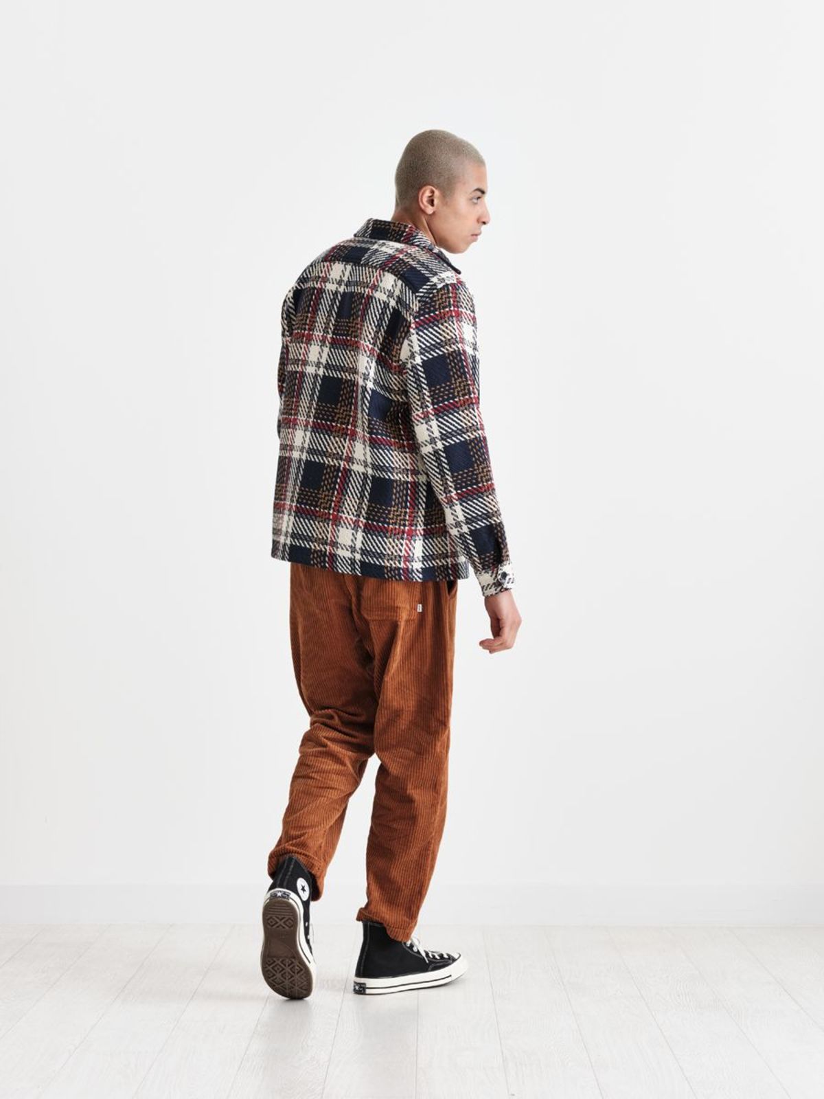 Wax London Navy Union Check Whiting Overshirt - Navy | Garmentory