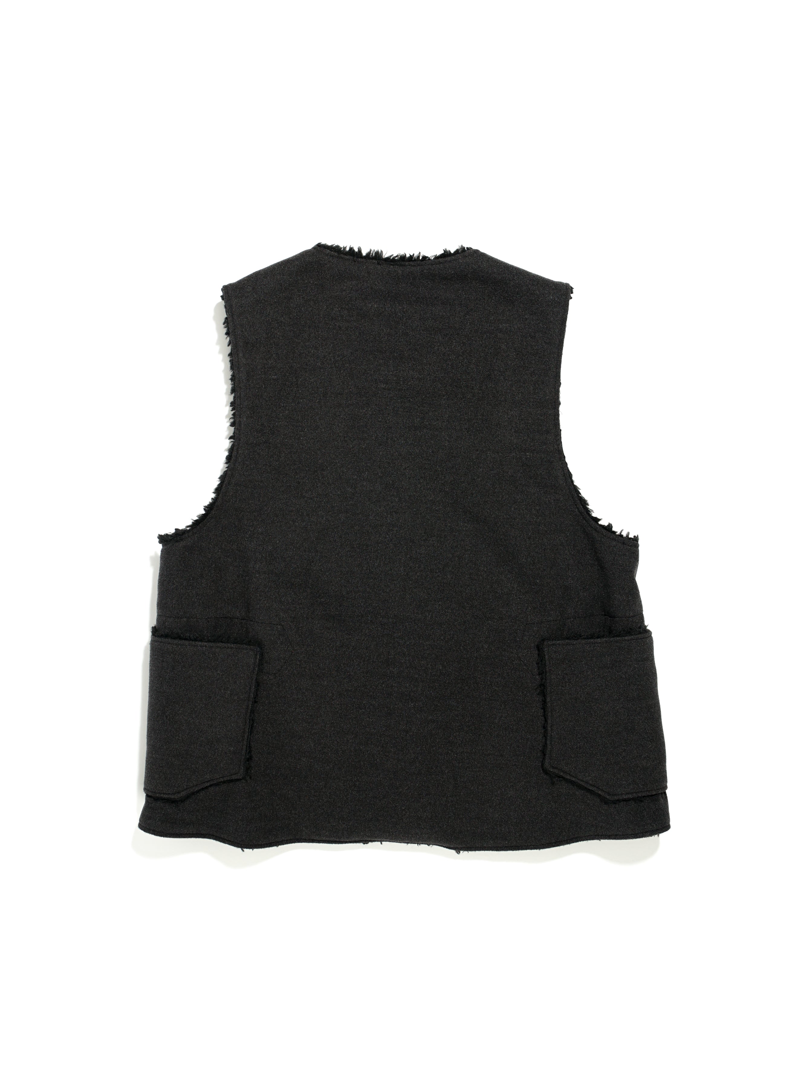 Engineered Garments Polyester Fake Melton Over Vest - Charcoal | Garmentory