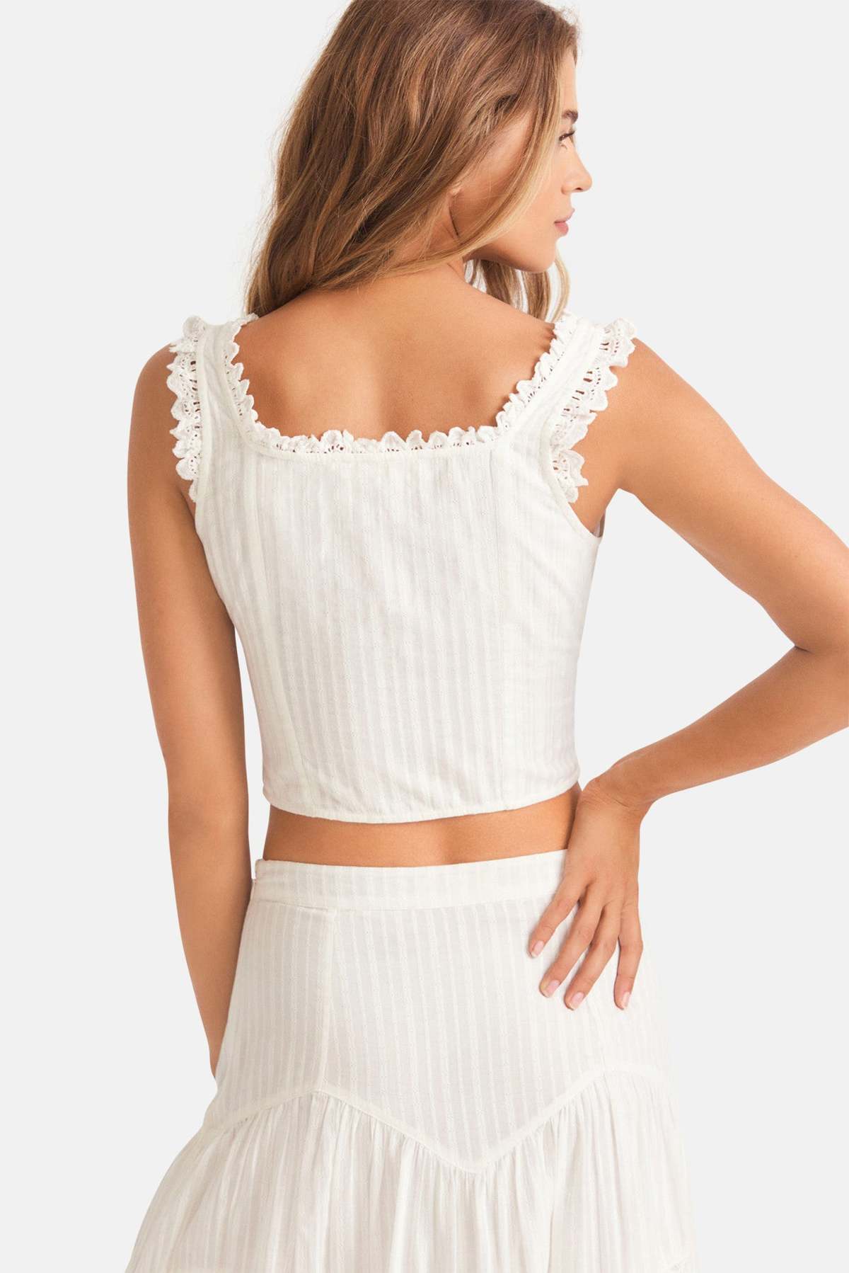 LoveShackFancy Georgie Bustier top - True White | Garmentory