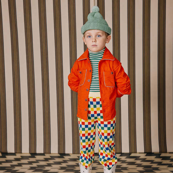 Kids Misha & Puff Child Checkerboard Pants - Straw Multicoloured ...