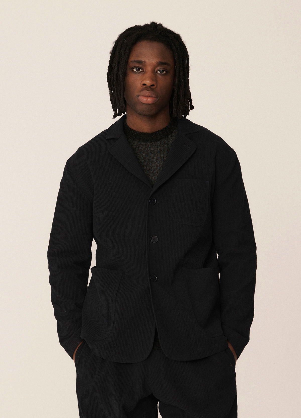 YMC Scuttlers Seersucker Cord Jacket - Navy | Garmentory
