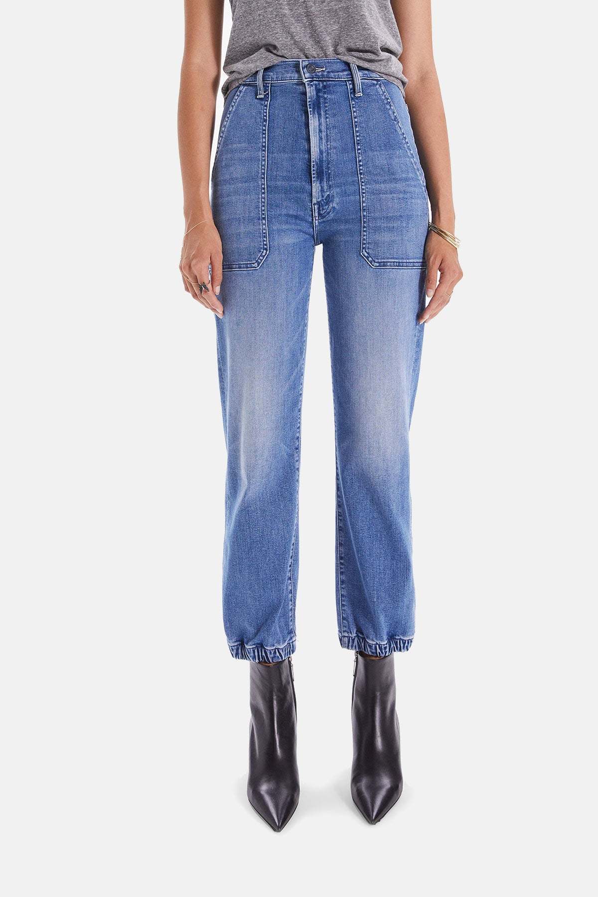 Mother Denim Wrapper Patch Springy Ankle Jean - We The Animals | Garmentory