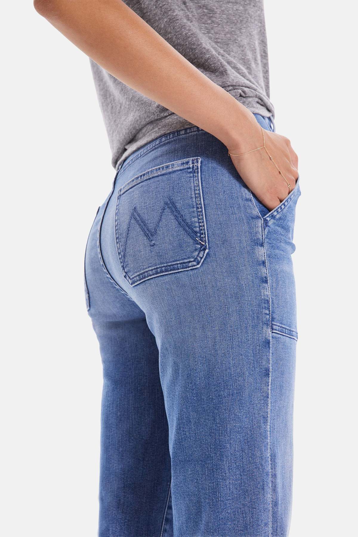 Mother Denim Wrapper Patch Springy Ankle Jean - We The Animals | Garmentory