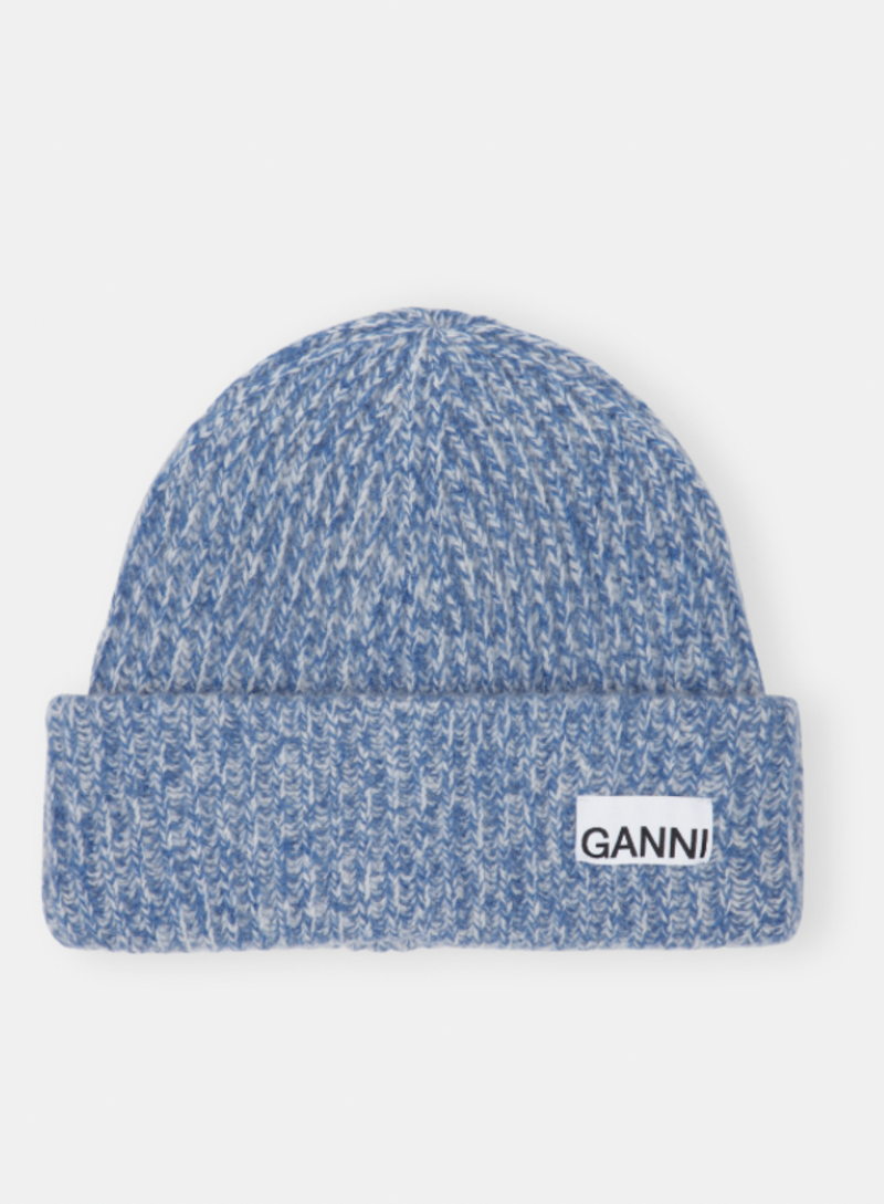 Ganni Rib Knit Beanie - Nautical Blue | Garmentory