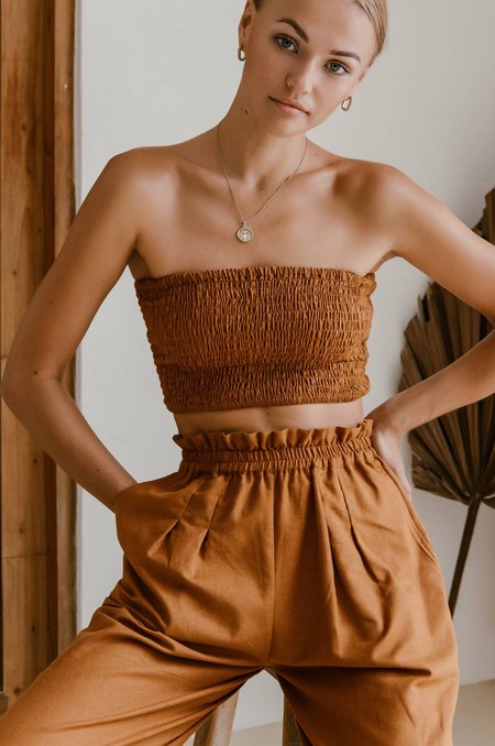 Balinese Linen Smocked Tube Top | Garmentory