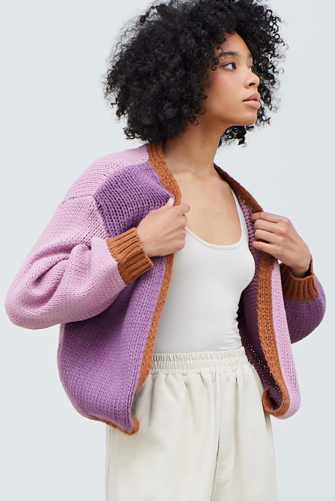 GRADE AND GATHER COLOR BLOCK CARDIGAN | Garmentory