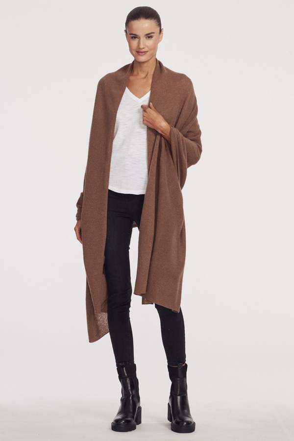360 Cashmere The Wrap - Saddle | Garmentory