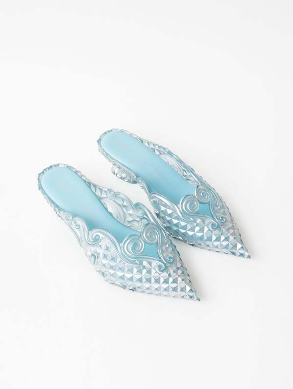 SILVER / BLUE MELISSA POINT MULE | Garmentory