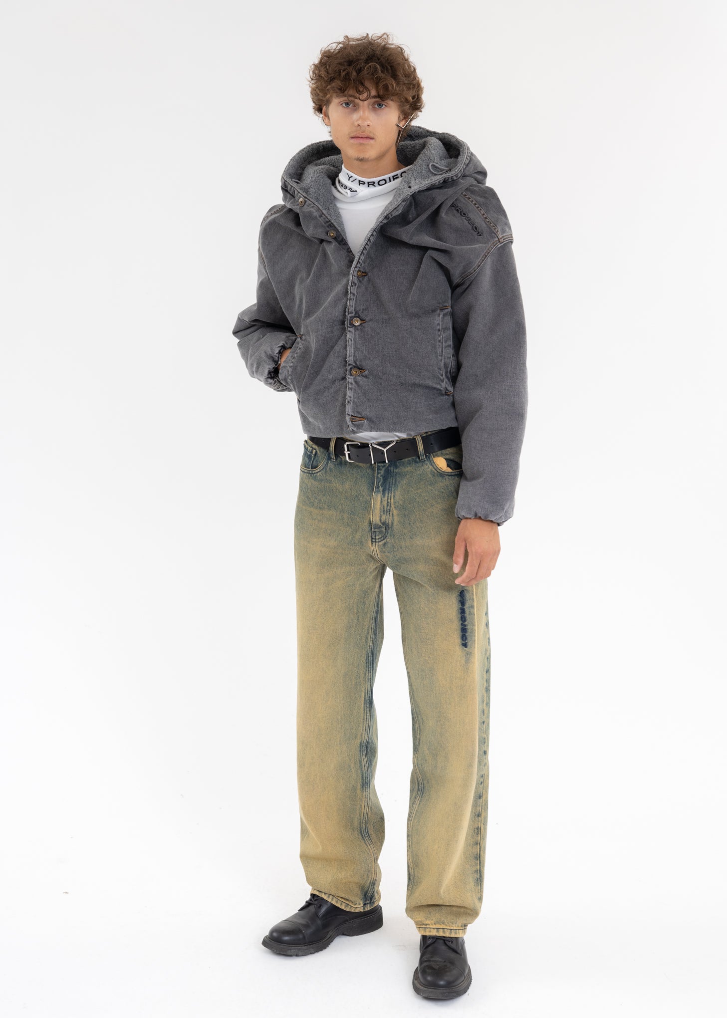 Y/project Monster Denim Jacket - Grey | Garmentory