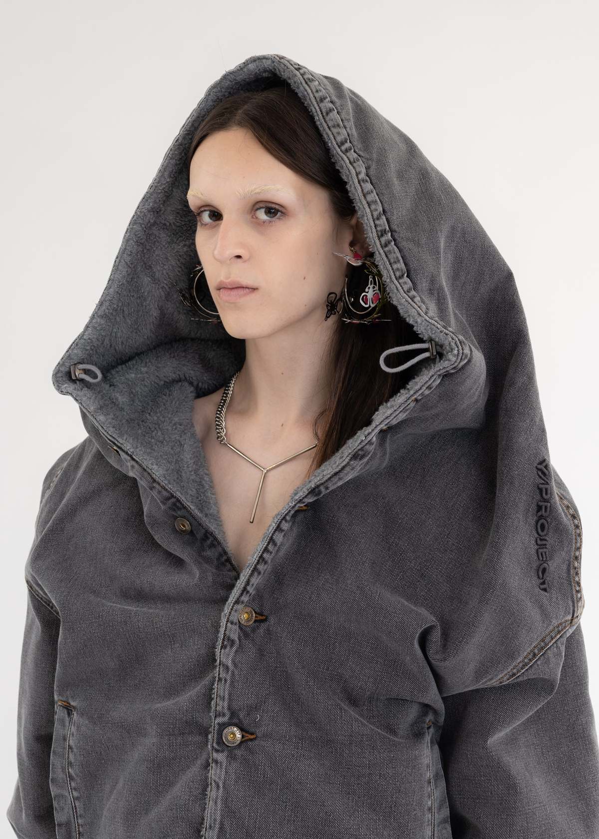 Y/project Monster Denim Jacket - Grey | Garmentory