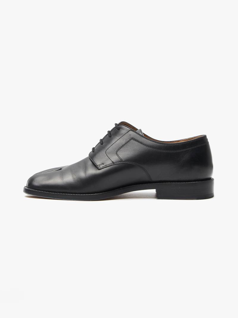 [Pre-Loved] Maison Margiela M Leather Tabi Derby Shoes - Black | Garmentory