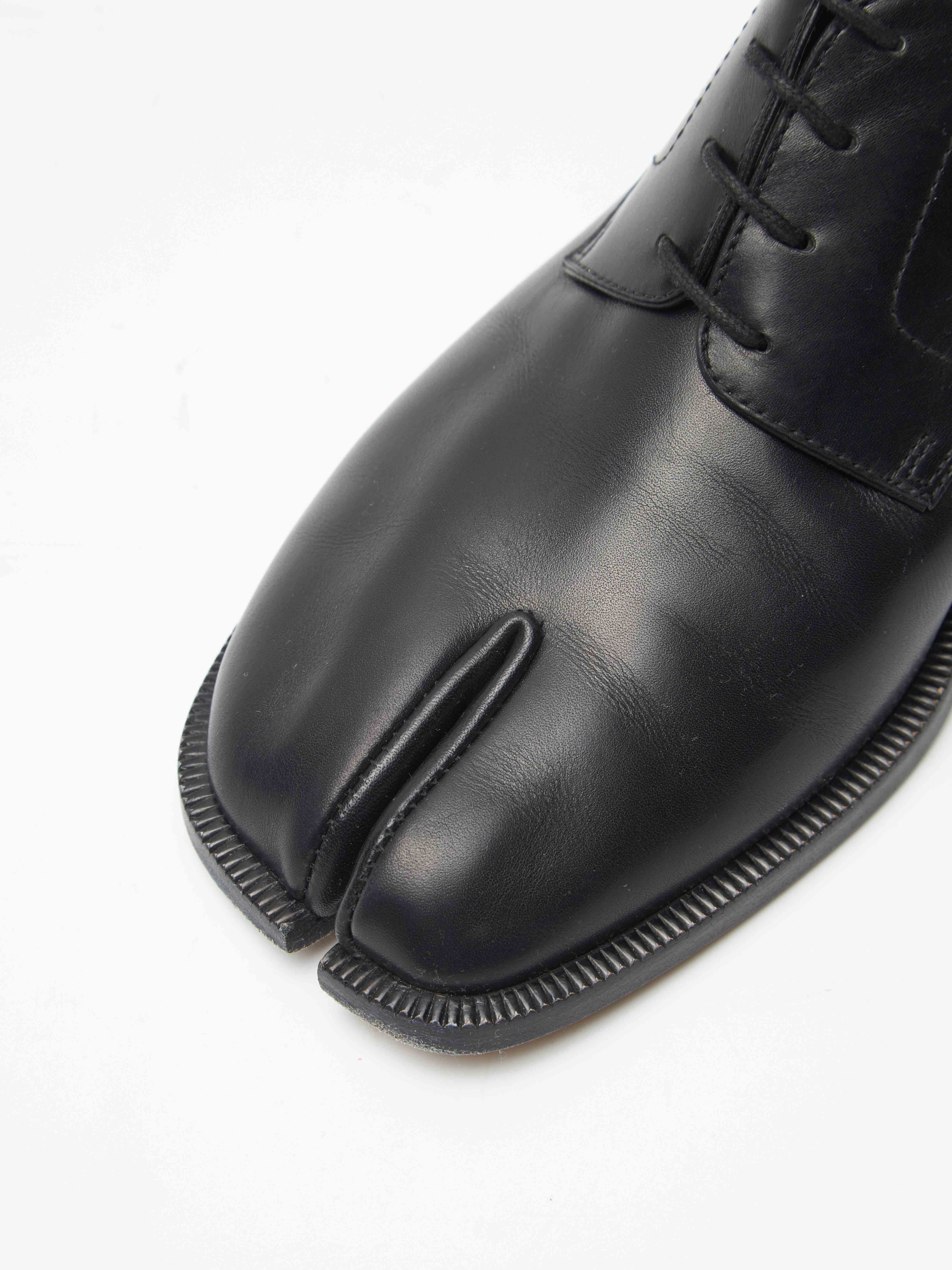[Pre-Loved] Maison Margiela M Leather Tabi Derby Shoes - Black | Garmentory