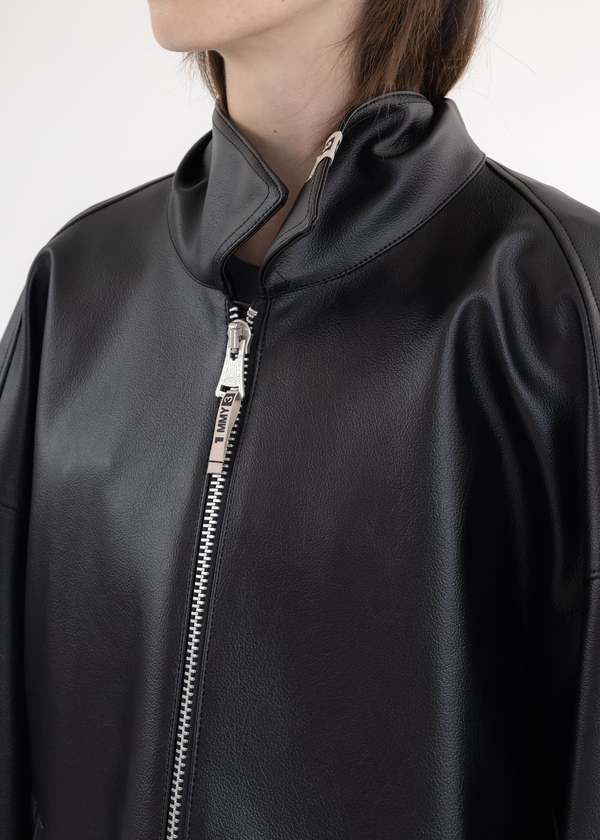 Mihara Yasuhiro Twisted Shoulder PVC Jacket - Black | Garmentory