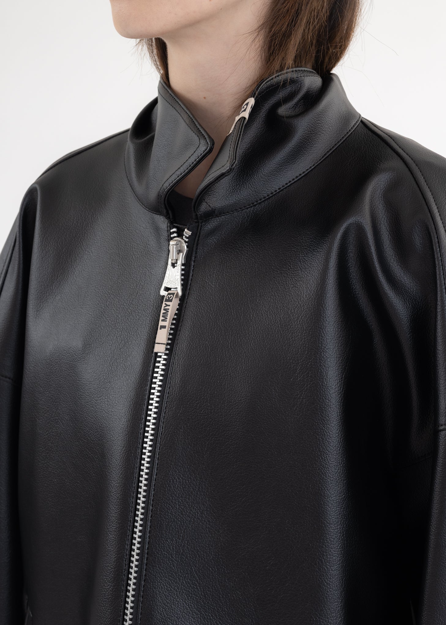 Mihara Yasuhiro Twisted Shoulder PVC Jacket - Black | Garmentory