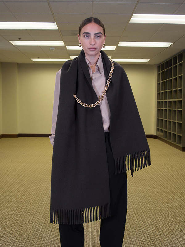 Y/Project Chain Scarf - Brown/Gold | Garmentory