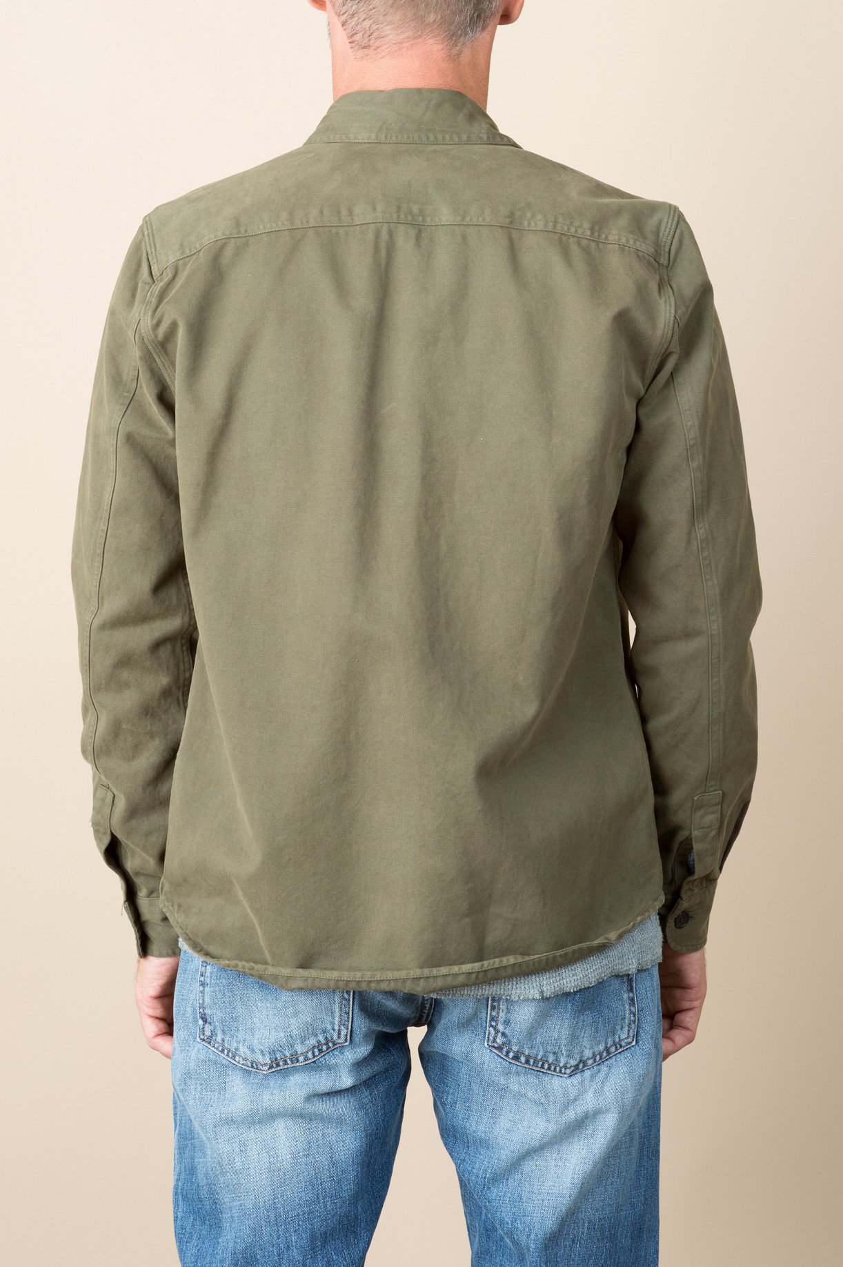 C.O.F. Studio Shacket Heavy Twill In Olive | Garmentory