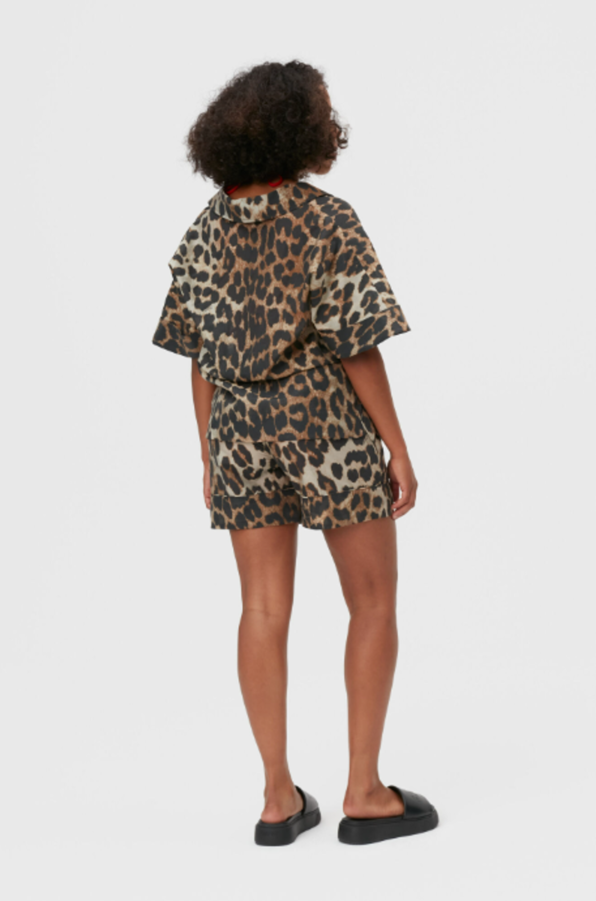 Ganni Leopard Mini Shorts - Brown/Black | Garmentory