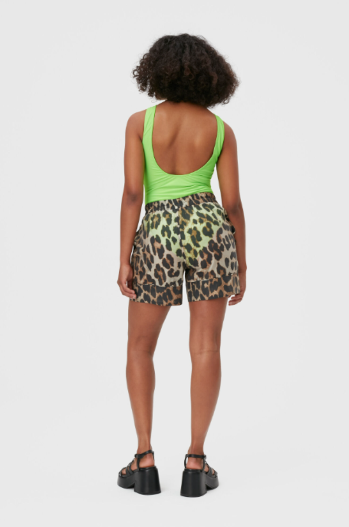 Ganni Leopard Mini Shorts - Brown/Black | Garmentory